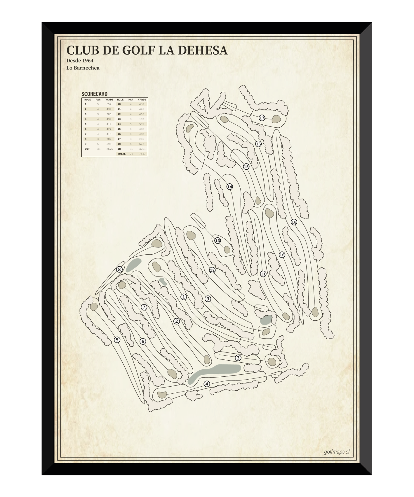 Club de Golf La Dehesa - Treasure Map Series – Golf Maps Chile